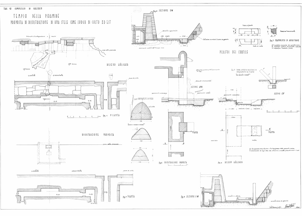 Digital Giza | Maps and plans: Khafre Pyramid Temple, plans and sections