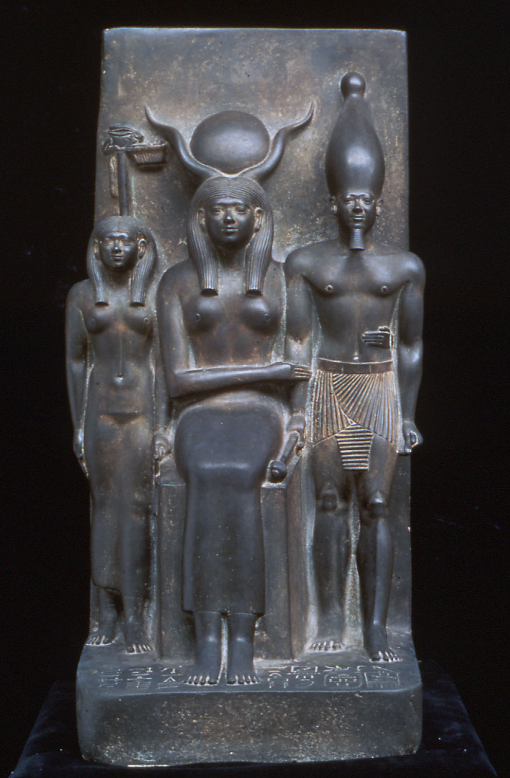 Digital Giza | Greywacke triad of Menkaure, Hathor, and deified Hare nome